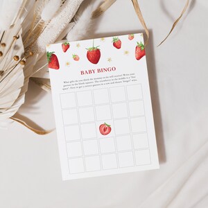 Strawberry Baby Bingo Baby Shower Game Template Jagoda Collection Etsy