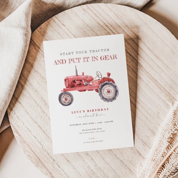 Red Tractor Birthday - Etsy