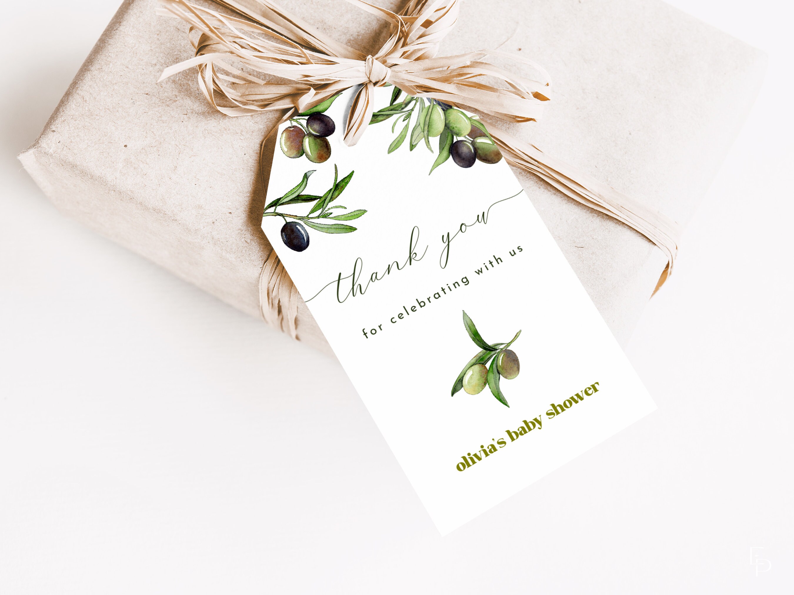 Olive Baby Shower Favor Tag Template | OLEA Collection - Etsy