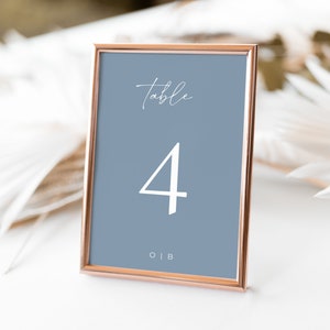 Dusty Blue Table Number Templates for Wedding | NILA Collection - Etsy
