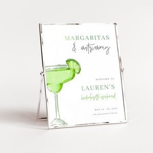 Margarita Margs and Matrimony Bachelorette Welcome Sign Template ...