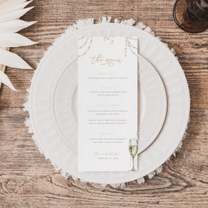 Pearls and Prosecco Bridal Shower Menu Template for Pearls and Prosecco ...