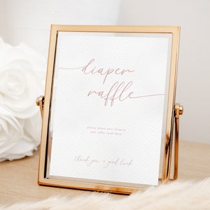 Blush Pink Baby Diaper Raffle Baby Shower Sign Template | ROSALIE ...