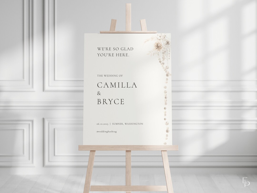 Pearl Wedding Welcome Sign Template | MAREN Collection - Etsy
