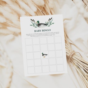 Mallard Duck Baby Bingo Baby Shower Game Template | PENELOPE Collection ...
