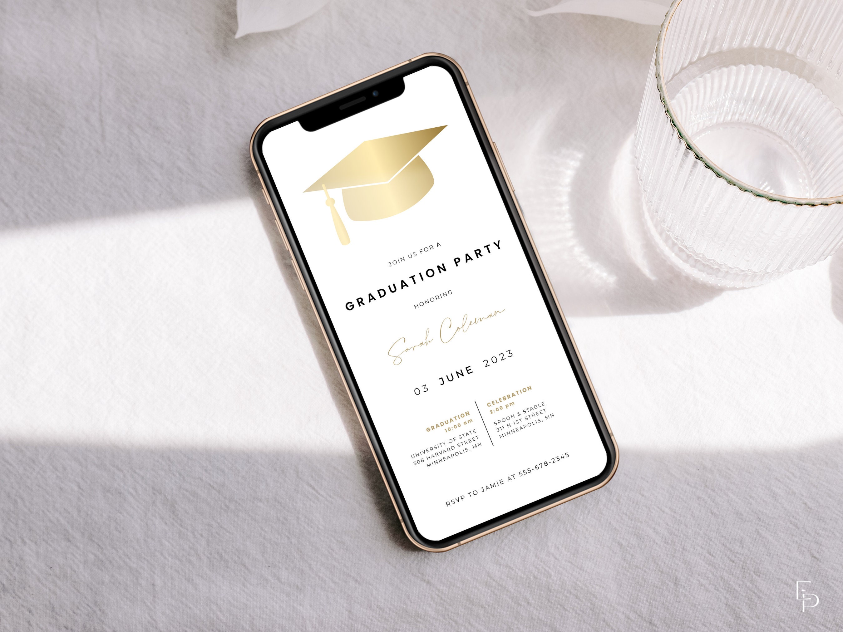 Modern Graduation Party Digital Invitation Template | VEDA Collection ...