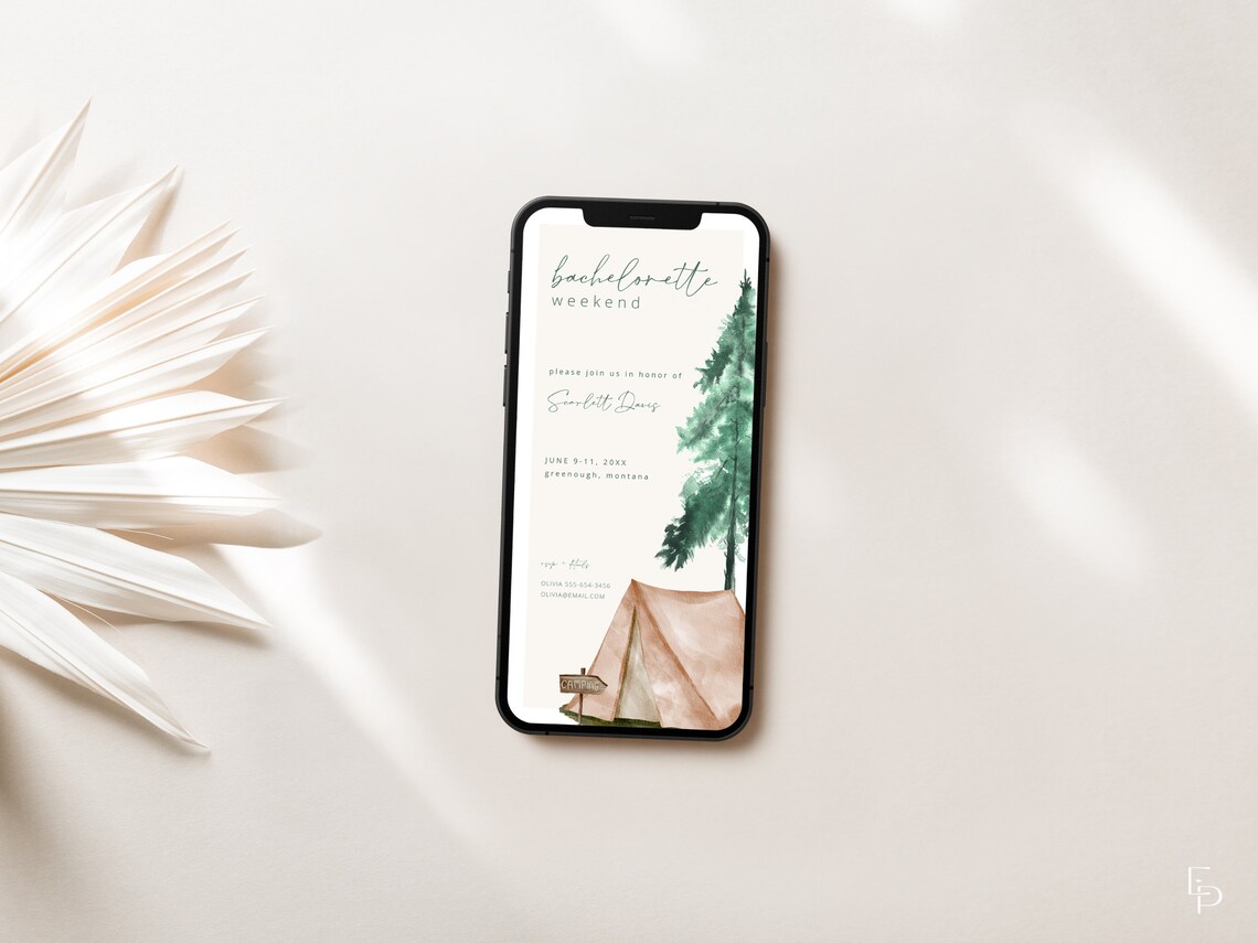 Camping Digital Bachelorette Weekend Invite Template WREN - Etsy