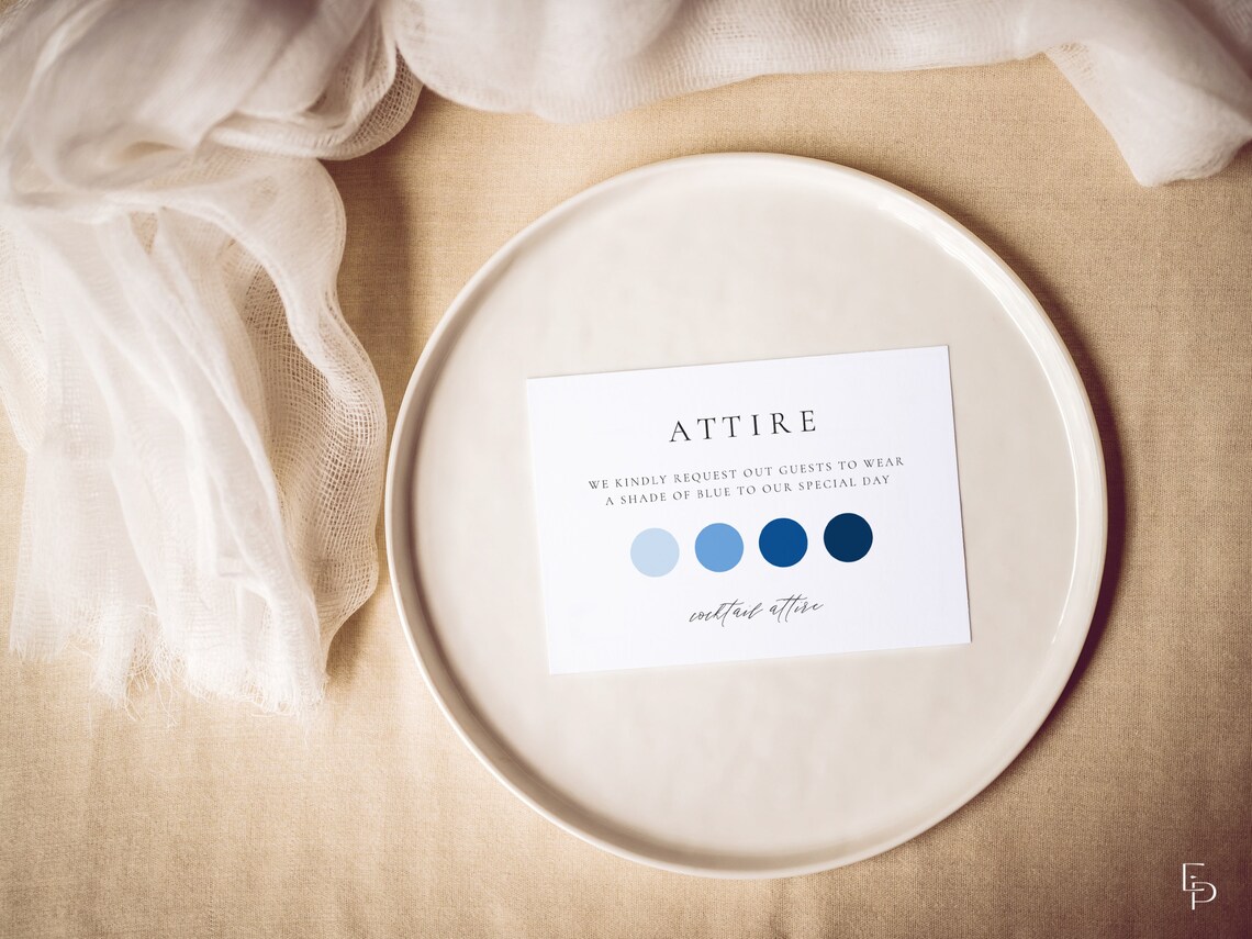 Wedding Guest Attire Card Template With Wedding Dress Code - Etsy