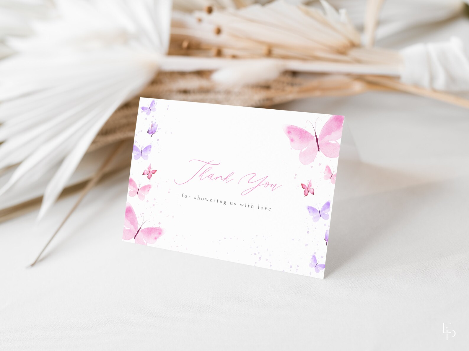 Girl Butterfly Baby Shower Invitation Bundle Template | APONI ...