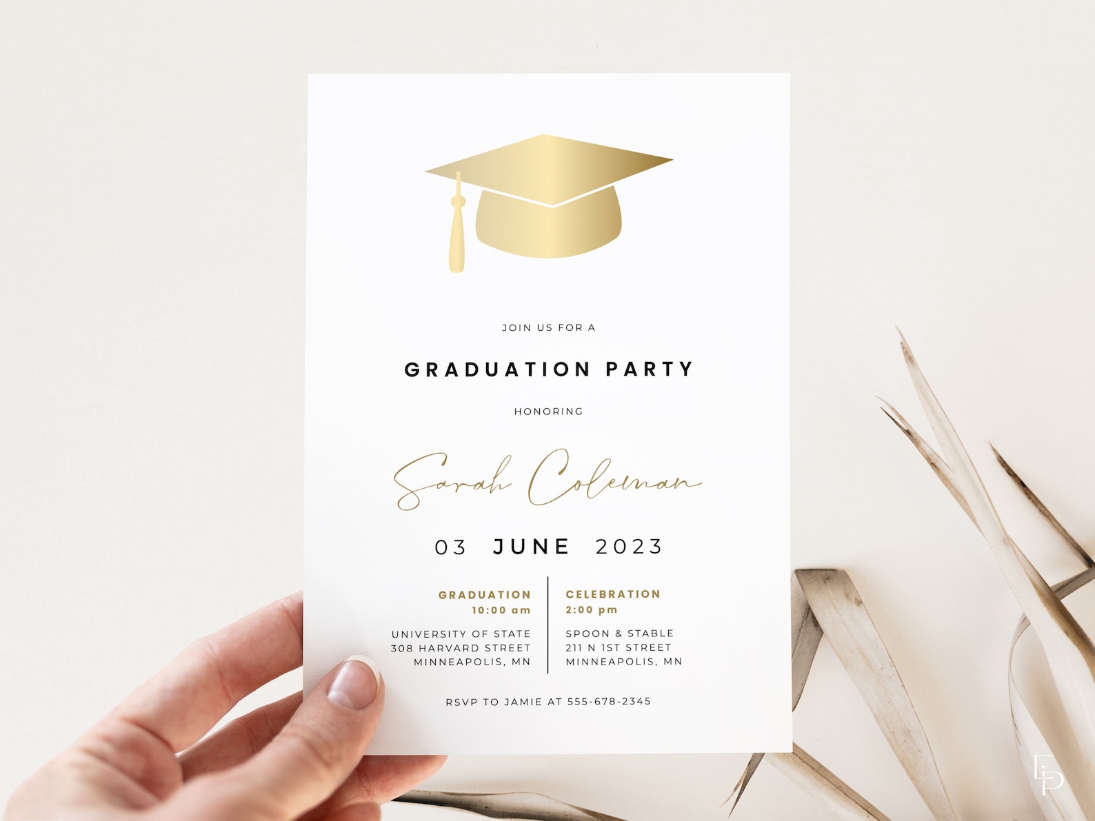 Modern Graduation Party Invitation Template | VEDA Collection - Etsy
