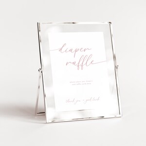 Blush Pink Baby Diaper Raffle Baby Shower Sign Template | ROSALIE ...