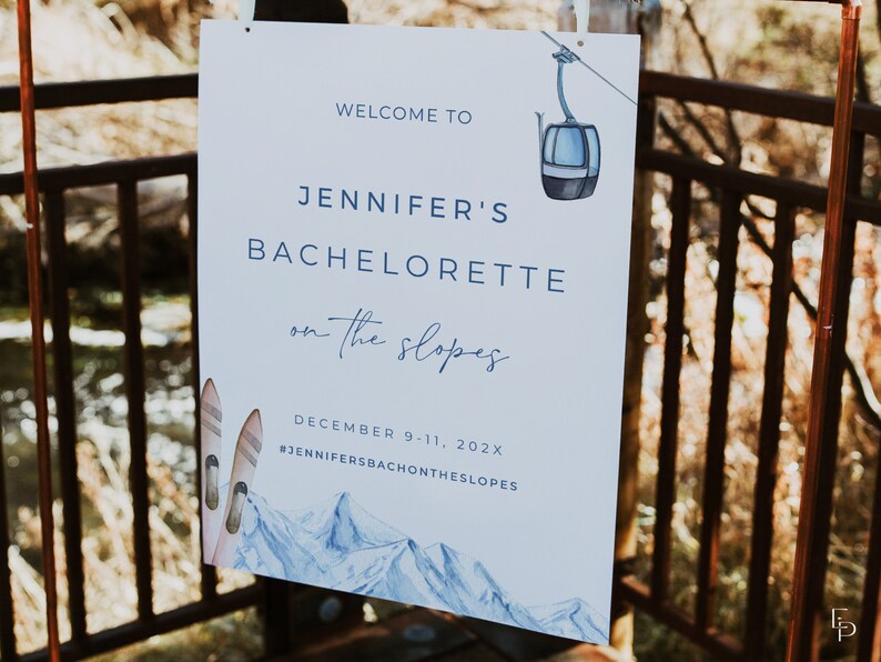 Ski Bachelorette Welcome Sign Template Editable on the Slopes Ski ...
