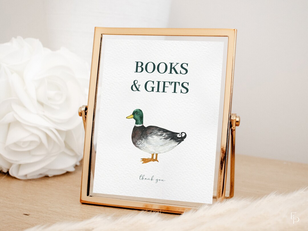 Mallard Duck Books and Gifts Baby Shower Sign Template | PENELOPE ...