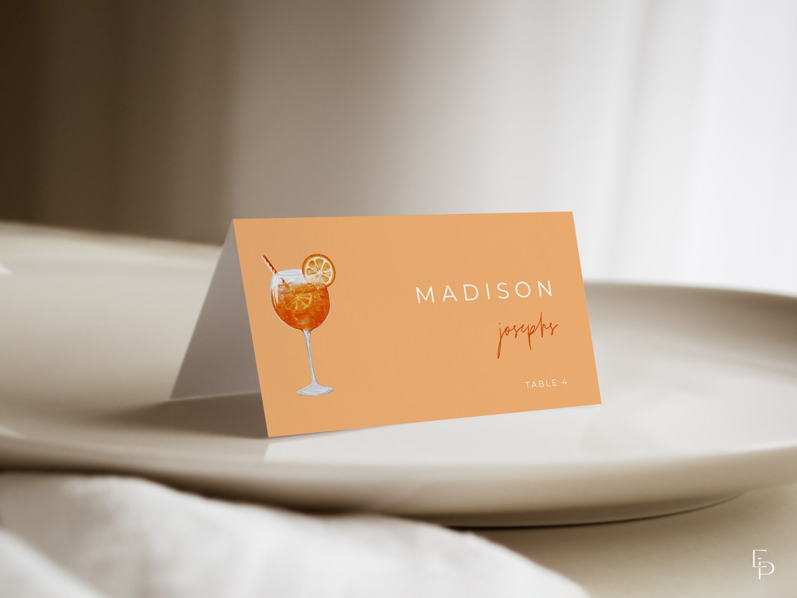 Aperol Spritz Place Card Template for Love at First Spritz - Etsy