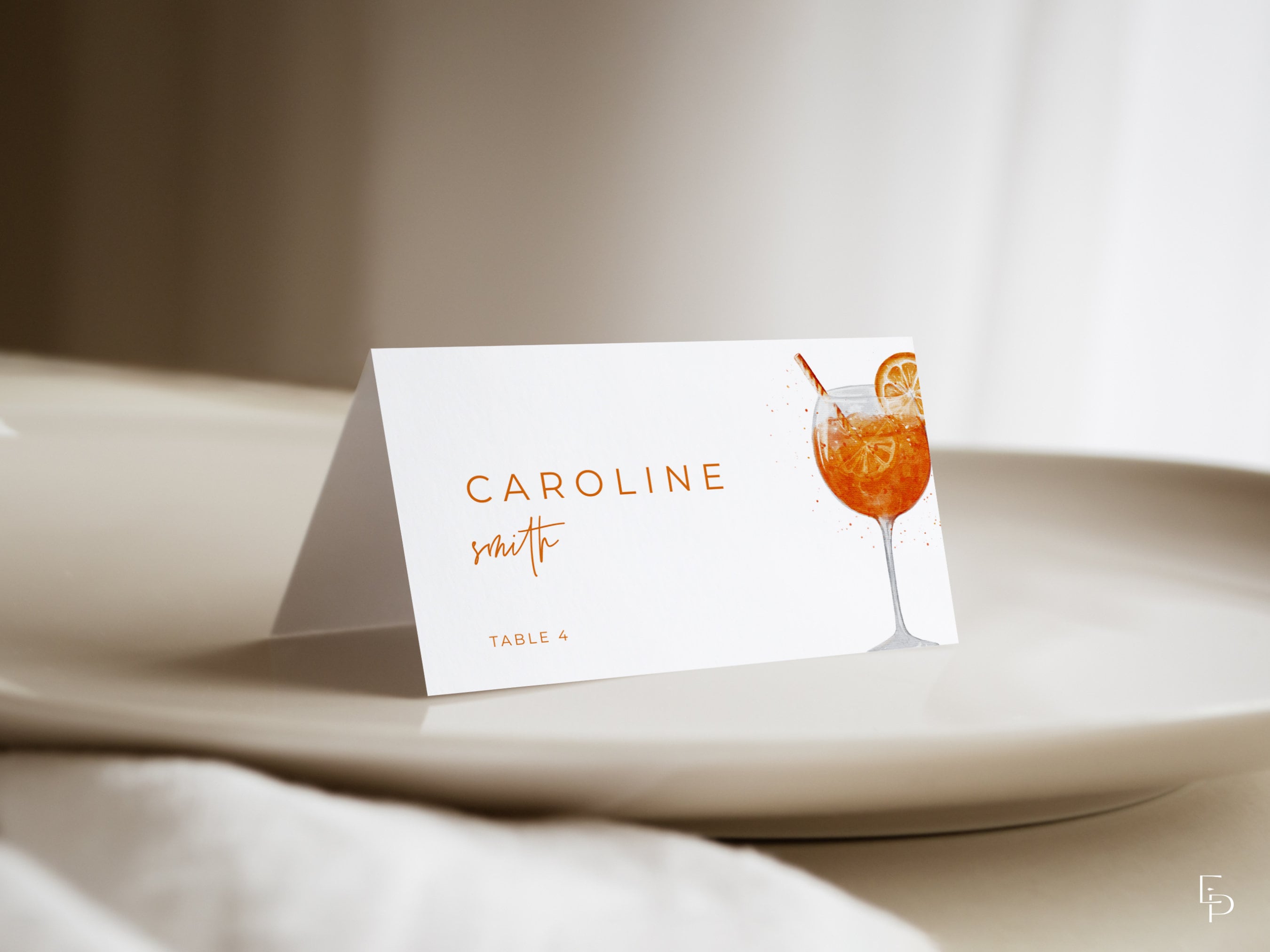 Aperol Spritz Name Card Template for Love at First Spritz - Etsy.de