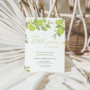 Sweet Little Pear Baby Shower Invitation Template | PERRY Collection - Etsy