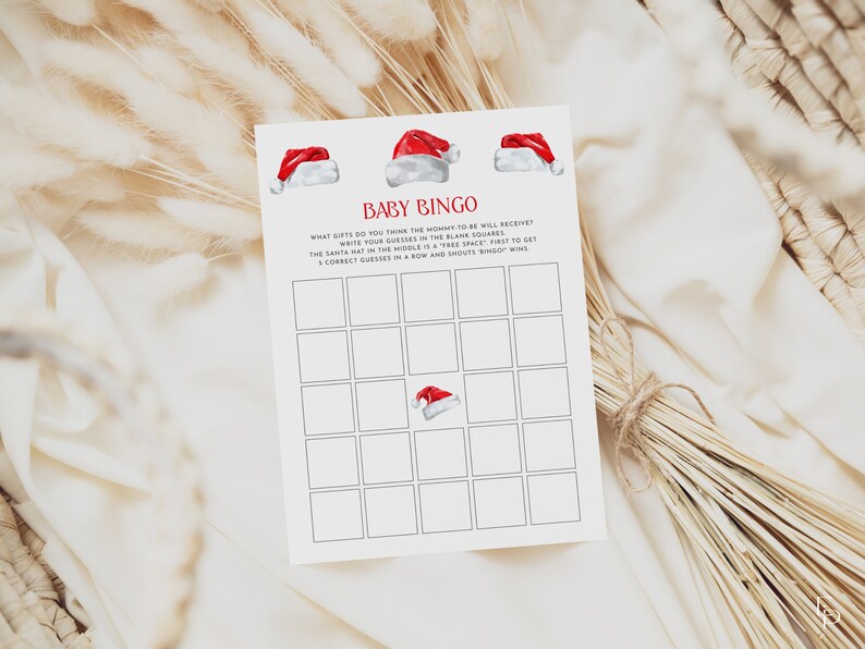 Santa Baby Bingo Baby Shower Game Template | NICHOLAS Collection - Etsy