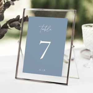 Dusty Blue Table Number Templates for Wedding | NILA Collection - Etsy