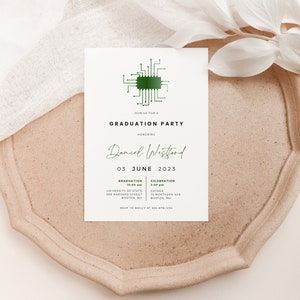 Modern Electrical Engineer School Graduation Party Invitation Template ...