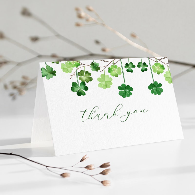 Shamrock Thank You Cards - Etsy