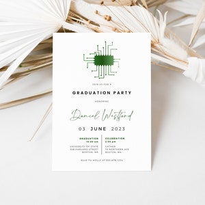 Modern Electrical Engineer School Graduation Party Invitation Template ...