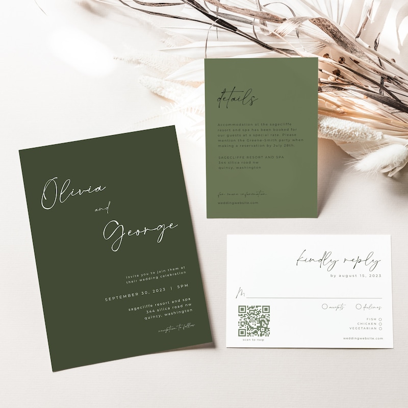 Olive Green Wedding - Etsy