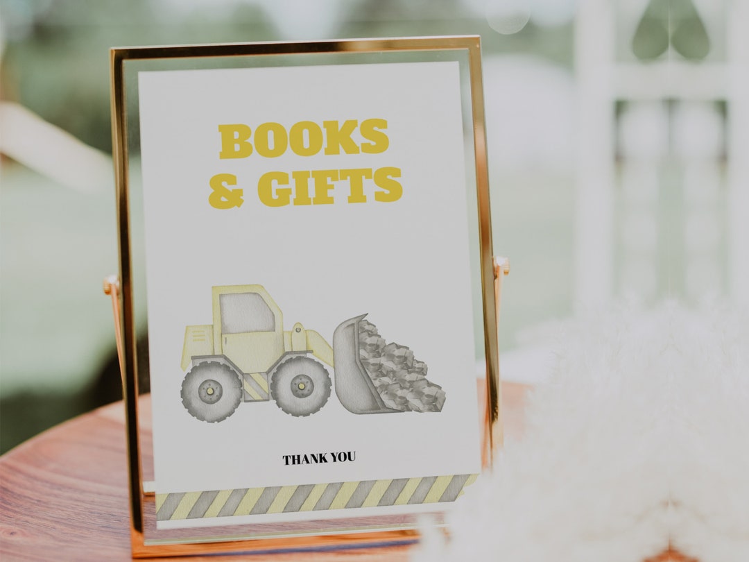 Baby Under Construction Books and Gifts Baby Shower Sign Template ...