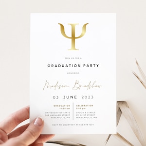 Modern Psychology School Graduation Party Invitation Template | VEDA ...