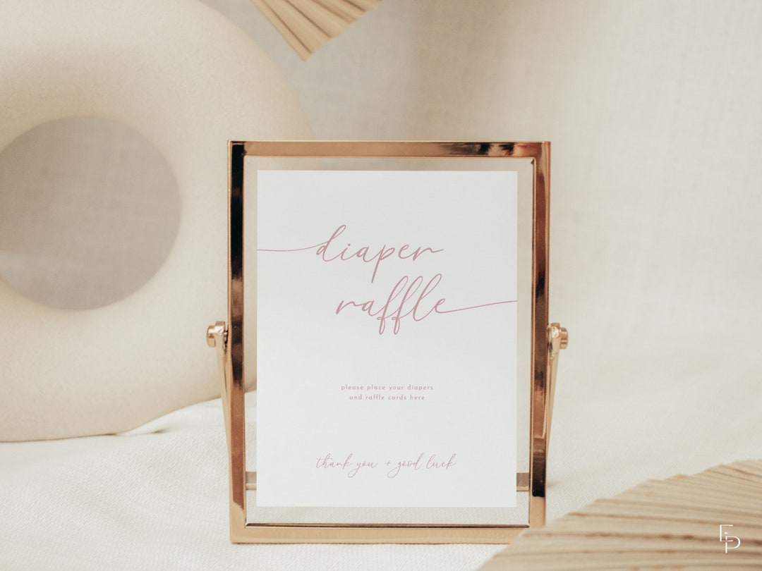 Blush Pink Baby Diaper Raffle Baby Shower Sign Template | ROSALIE ...