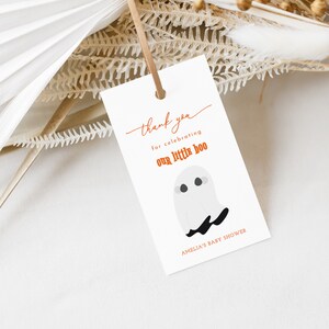 Halloween Little Boo Ghost Baby Shower Favor Tag Template | MASINA ...