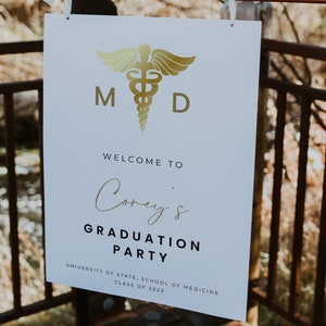 Medical School Graduation Party Welcome Sign Template Editable Med ...