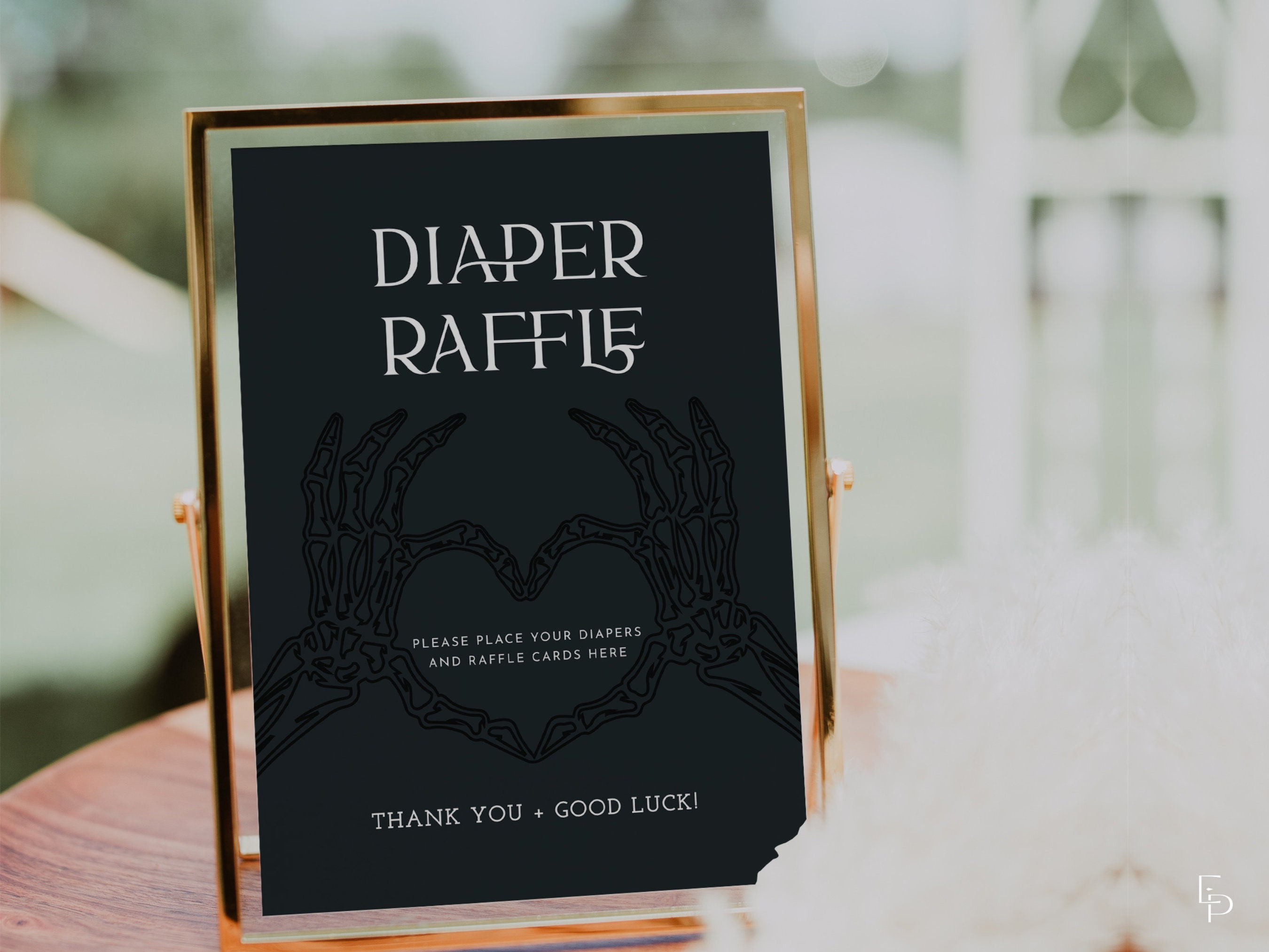 A Little Boo Skeleton Diaper Raffle Baby Shower Sign Template - Etsy