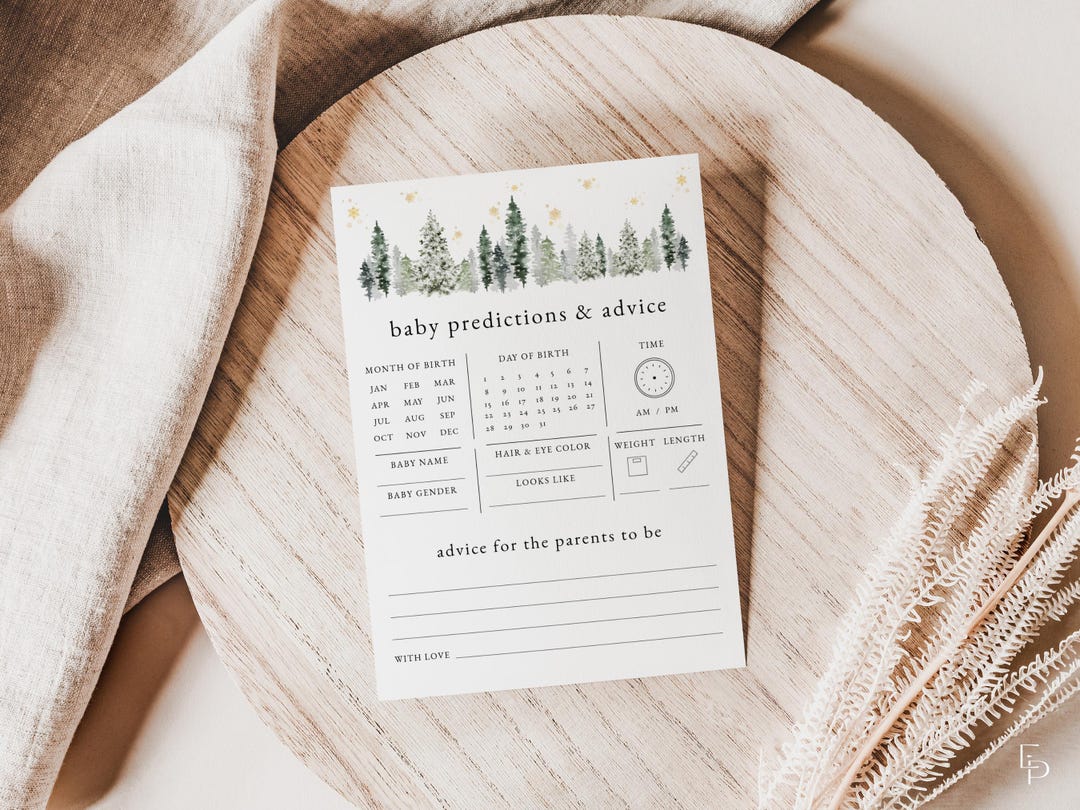 Baby It's Cold Outside Baby Shower Predictions and Advice Game Template ...