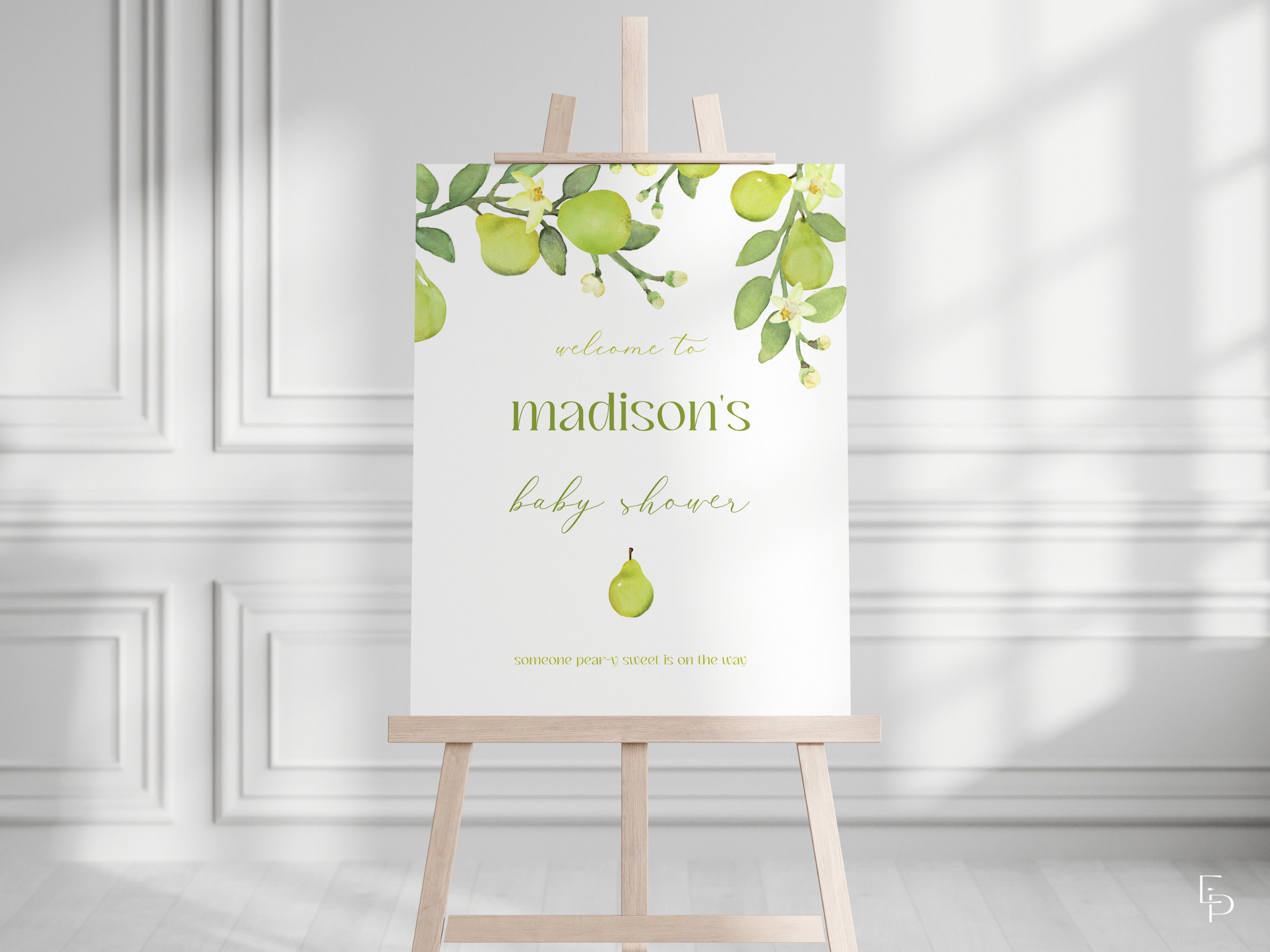 Little Pear Baby Shower Welcome Sign Template PERRY - Etsy