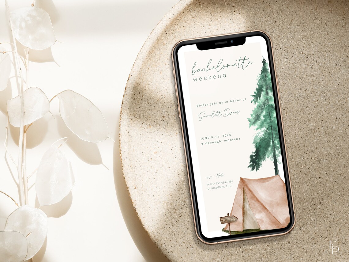 Camping Digital Bachelorette Weekend Invite Template WREN - Etsy