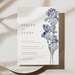 Purple Flower Iris Wedding Invitation Template With Photo - Etsy