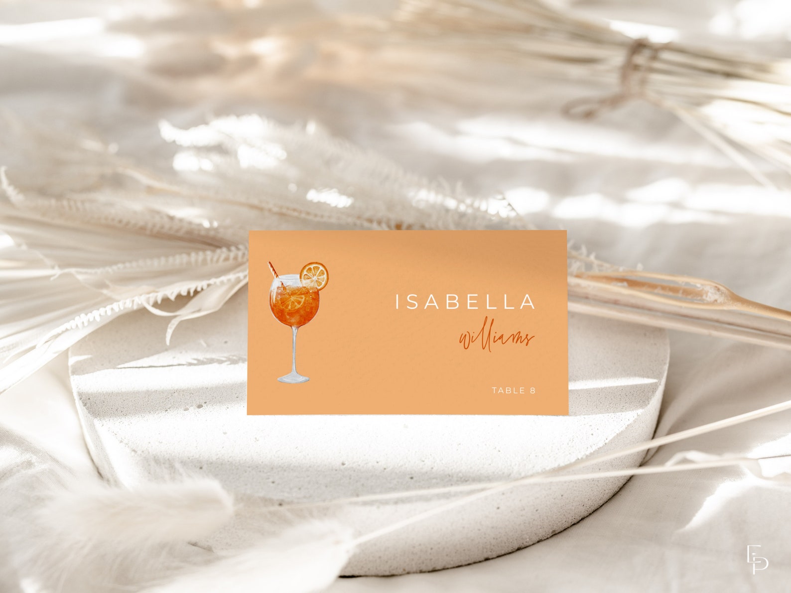 Aperol Spritz Place Card Template for Love at First Spritz - Etsy