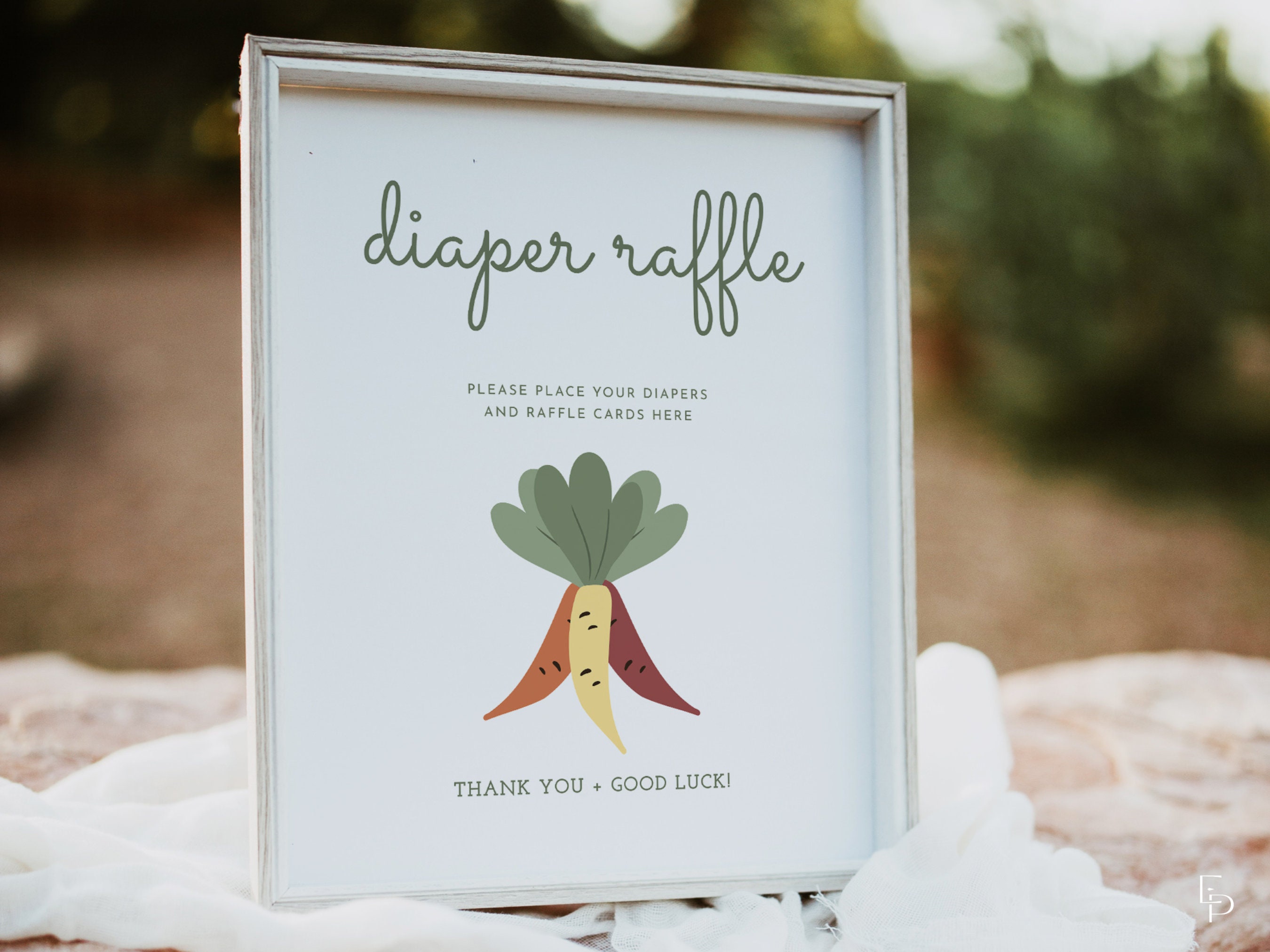 Farmer's Market Locally Grown Baby Diaper Raffle Baby Shower Sign ...