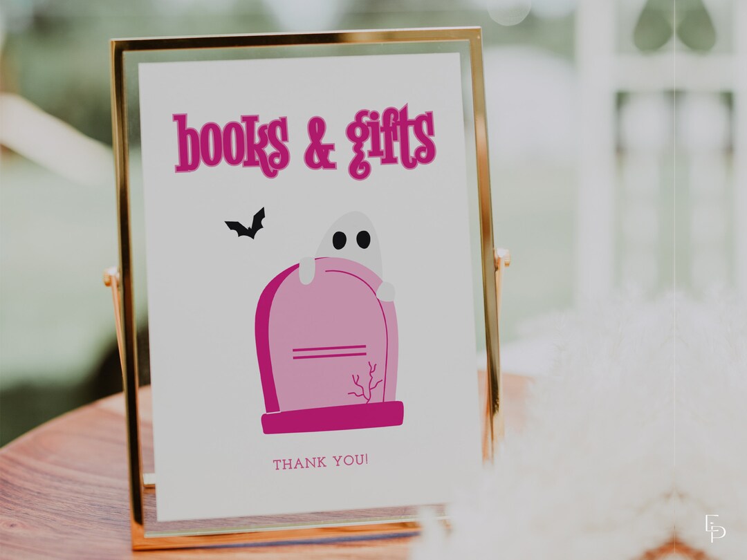 Buy Pink A Little Boo Ghost Books and Gifts Baby Shower Sign Template ...