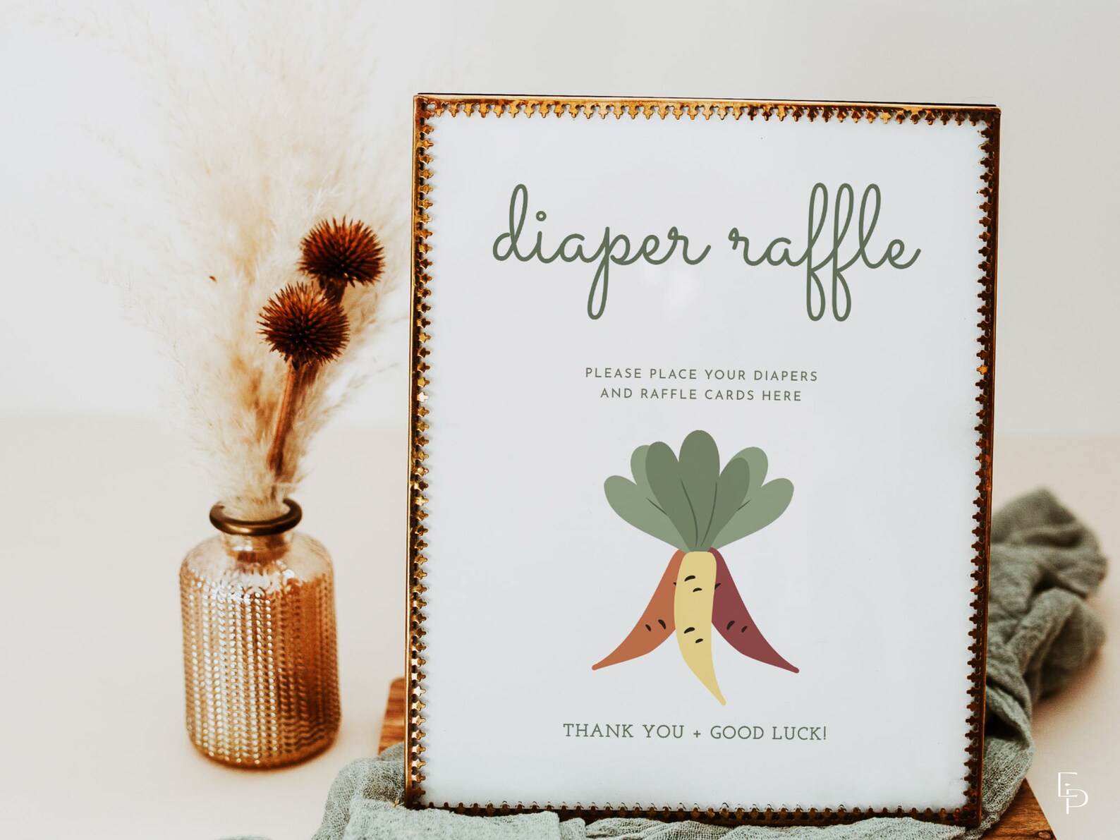 Farmer's Market Locally Grown Baby Diaper Raffle Baby Shower Sign ...
