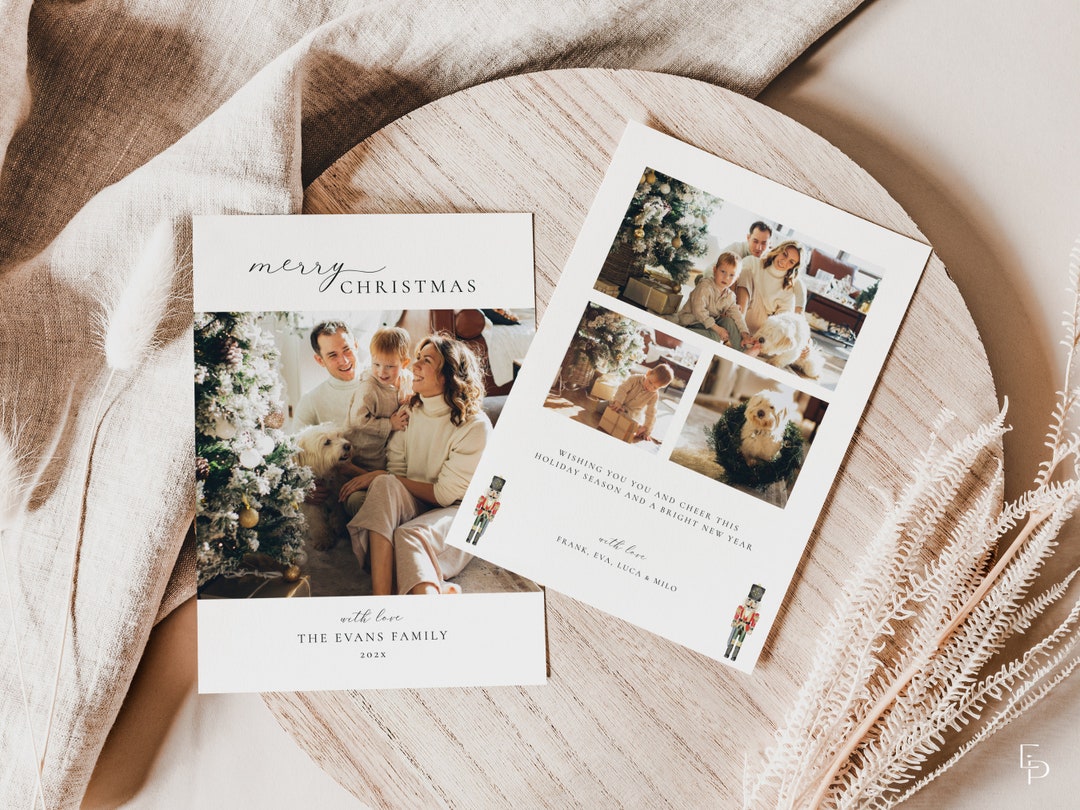 Modern Minimal Nutcracker Photo Christmas Card Template | BALTHAZAR ...