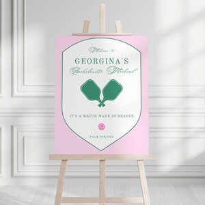 Match Made in Heaven Pickleball Bachelorette Welcome Sign Template for ...