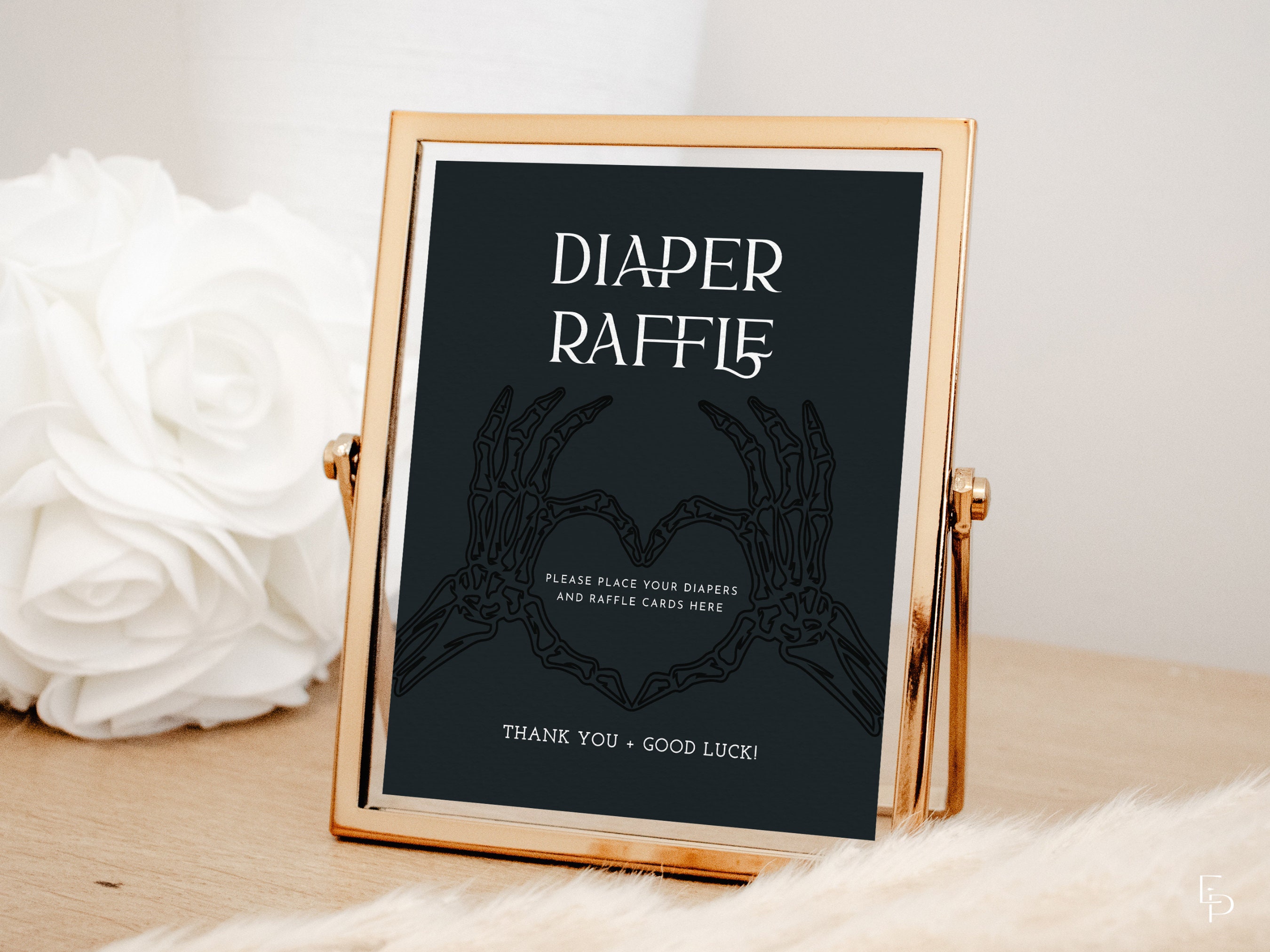 A Little Boo Skeleton Diaper Raffle Baby Shower Sign Template - Etsy