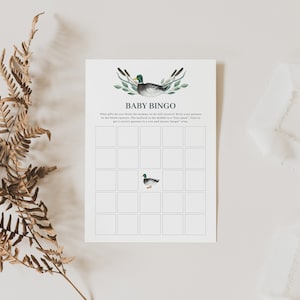 Mallard Duck Baby Bingo Baby Shower Game Template | PENELOPE Collection ...
