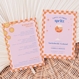 Aperol Spritz Bachelorette Weekend Invite and Itinerary Template ...
