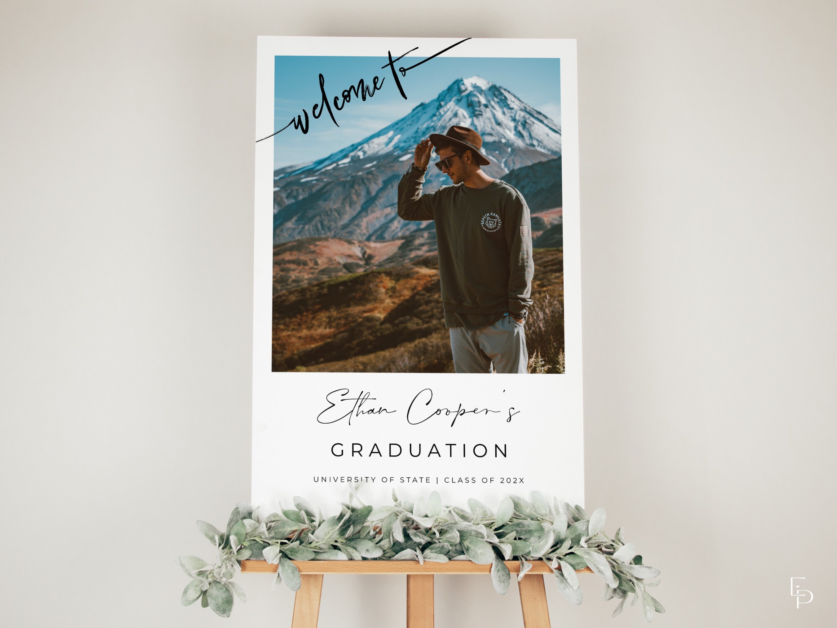 Modern Graduation Party Welcome Sign With Photo Template - Etsy