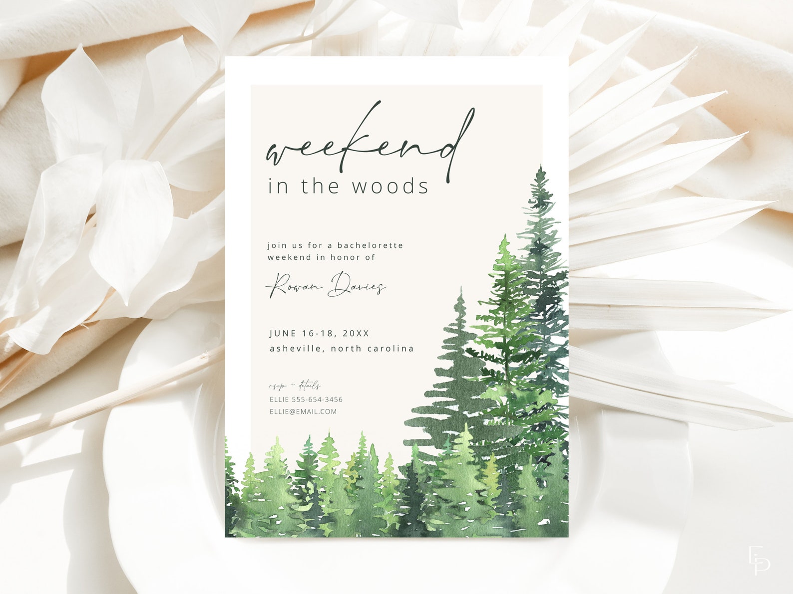 Weekend in the Woods Bachelorette Weekend Invite Template - Etsy