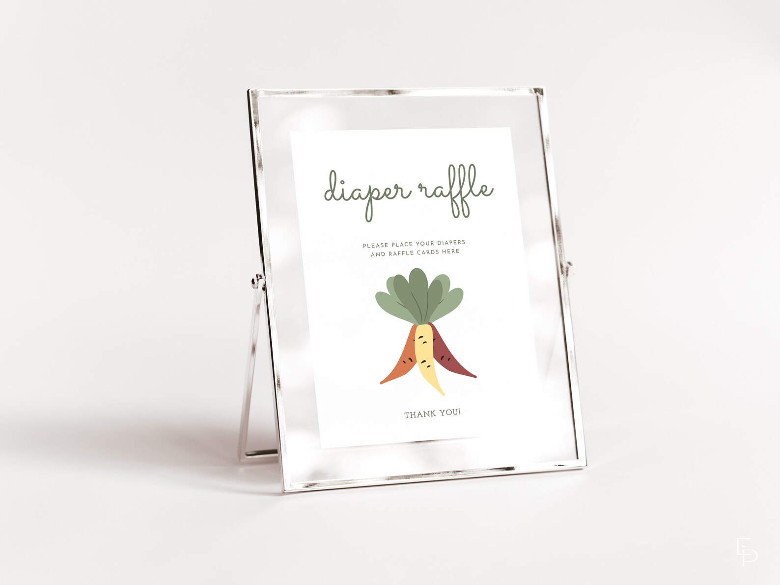 Farmer's Market Locally Grown Baby Diaper Raffle Baby Shower Sign ...