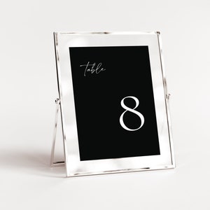 Modern Minimalist Black Table Number Templates for Wedding | NOIR ...