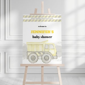 Baby Under Construction Baby Shower Welcome Sign Template | RASIM ...